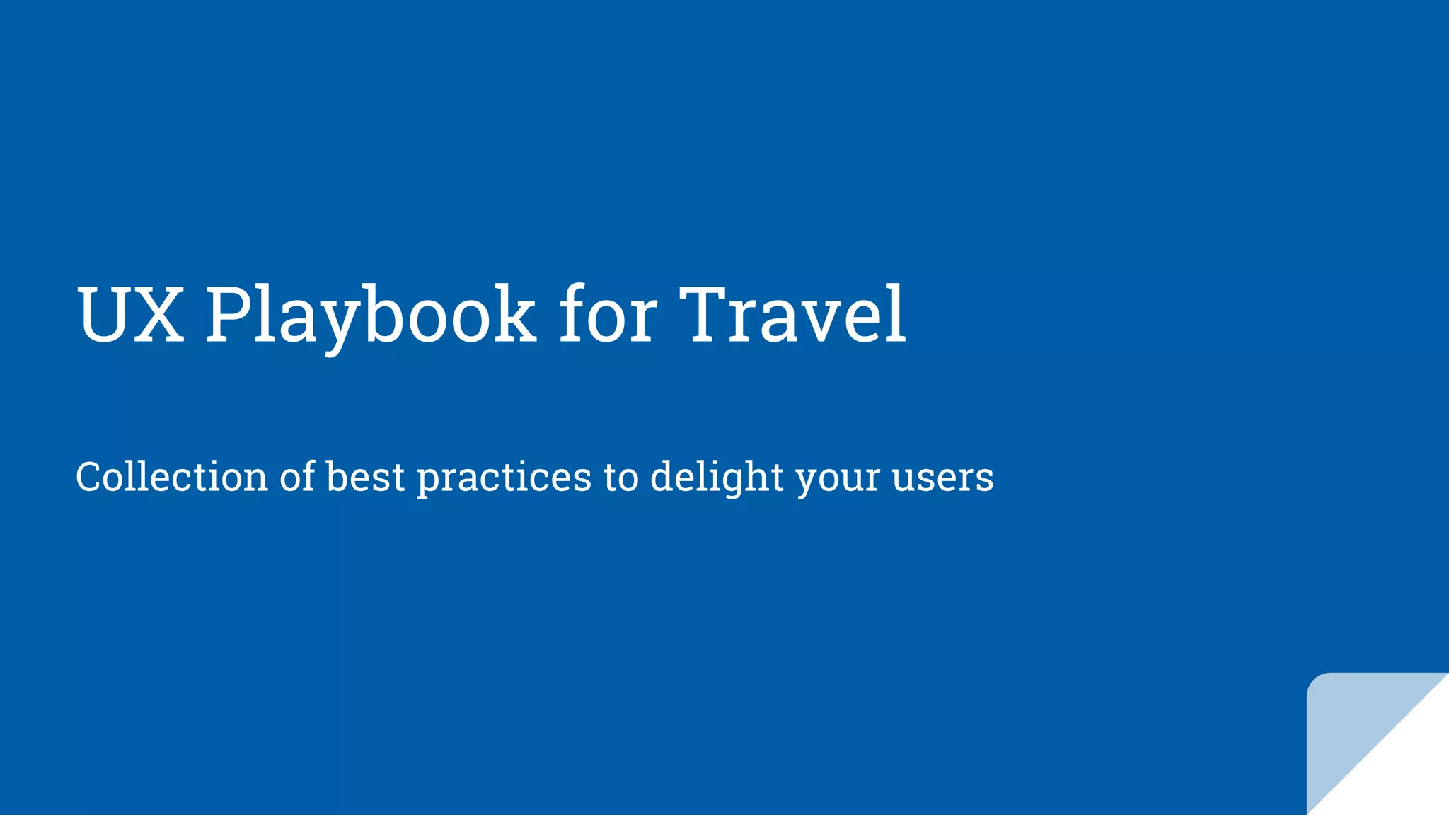 Google Travel UX Playbook | PDF