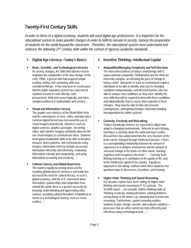 Twenty First Century Skills | PDF
