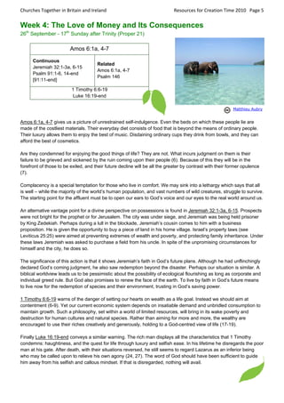 Sermon Notes Creation Care | PDF