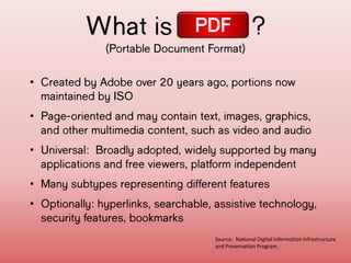 PDF vs. TIFF, An Evaluation of Document Scanning File Formats | PPTX
