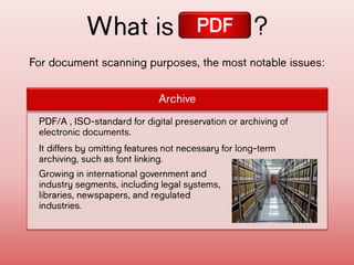 PDF vs. TIFF, An Evaluation of Document Scanning File Formats | PPTX