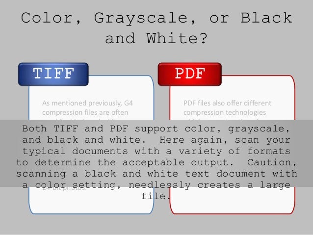 PDF vs. TIFF, An Evaluation of Document Scanning File Formats