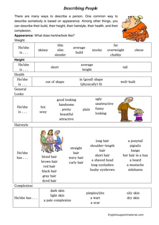 Describing people | PDF