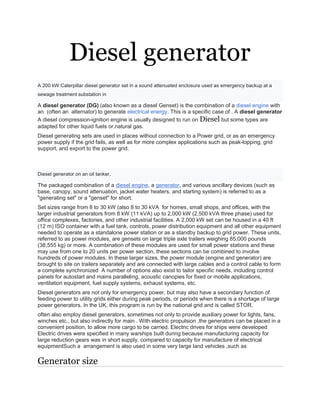 Diesel Generator | PDF