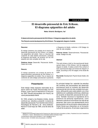 El desarrollo psicosocial de Eric Erikson | PDF