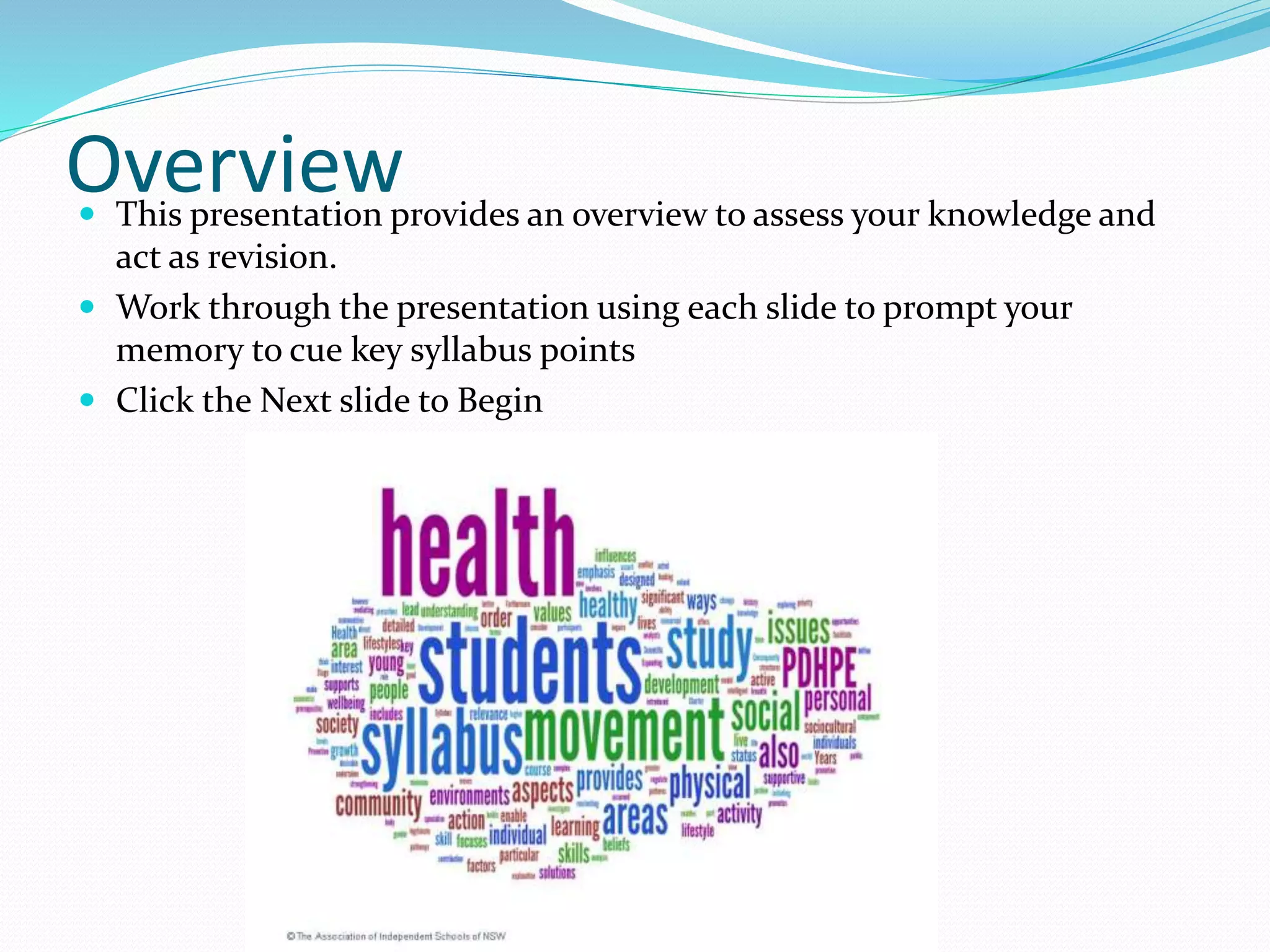 PDHPE: HSC Core 1 and 2 Overview | PPTX
