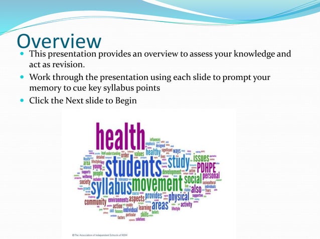 PDHPE: HSC Core 1 and 2 Overview | PPTX | Medical Health