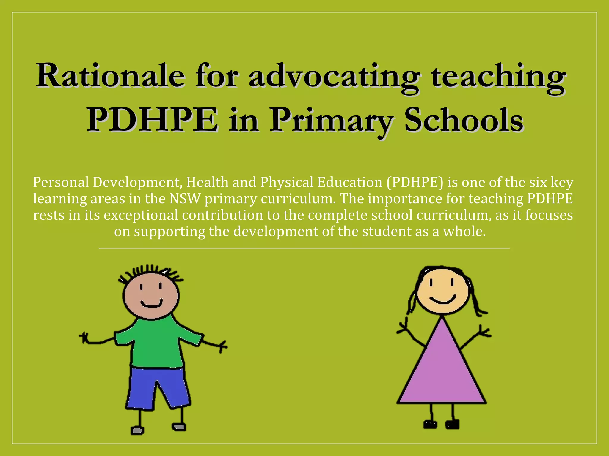 Pdhpe powerpoint rationale | PPT | Education