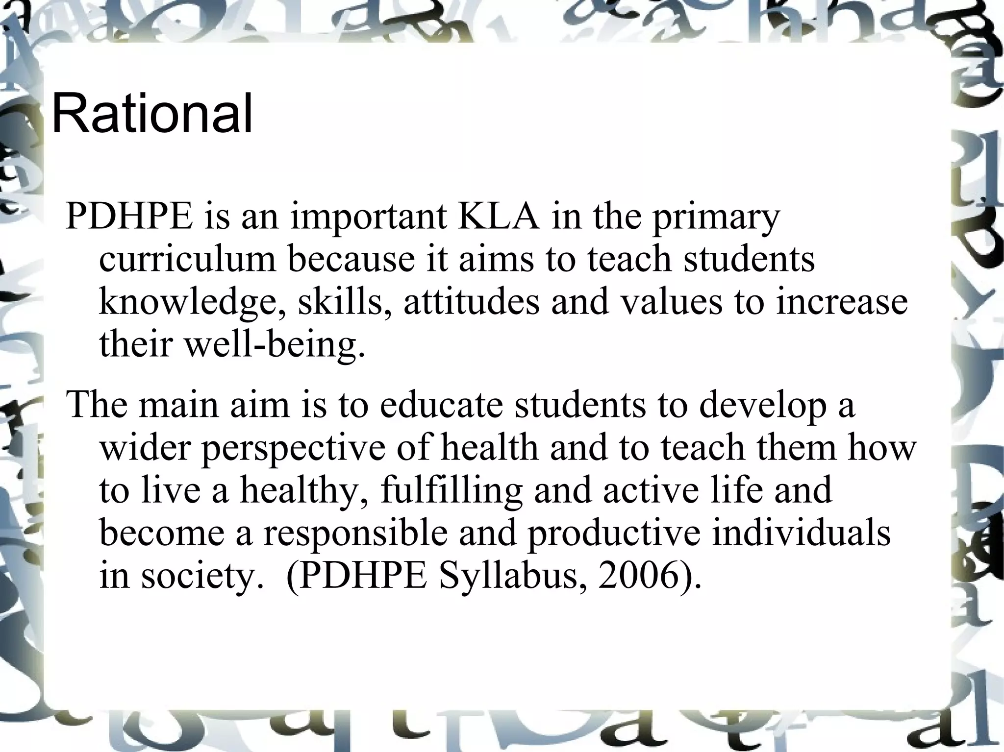 Pdhpe pp | PPT | Education