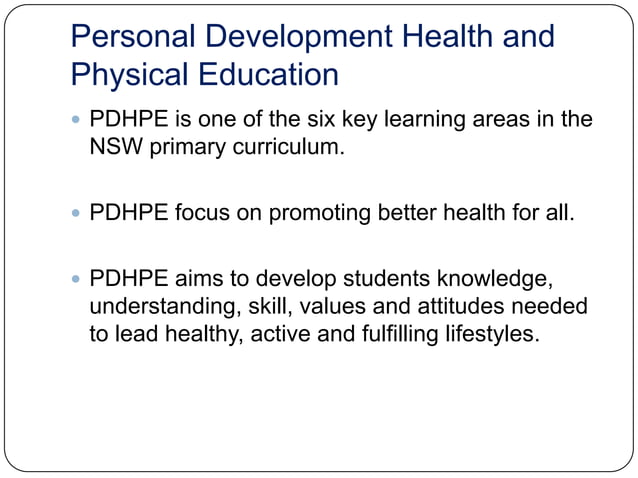 PDHPE in Primary Schools | PPTX | Education