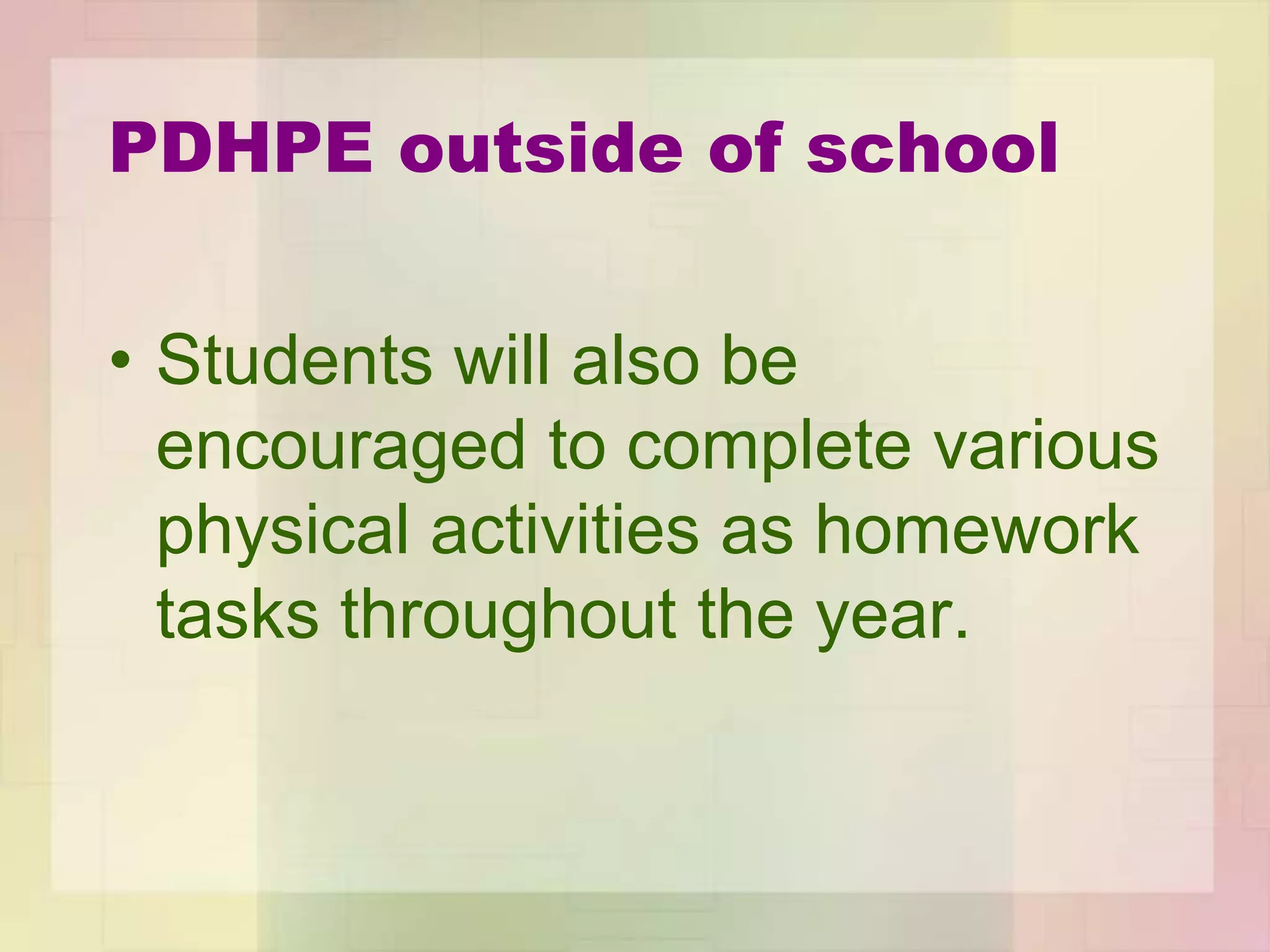 PDHPE Teaching Rationale | PPSX | Homework and Study | Education