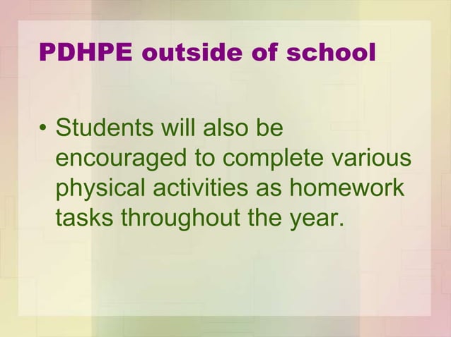 PDHPE Teaching Rationale | PPSX | Homework and Study | Education