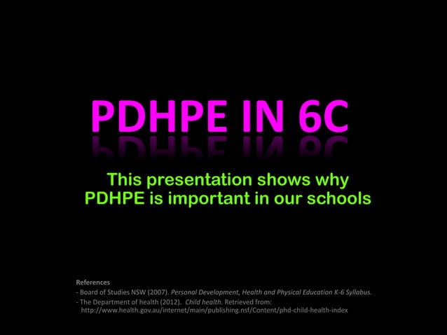 PDHPE IN 6C | PPT