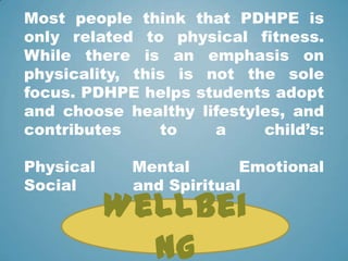 PDHPE: More than just exercise | PPT