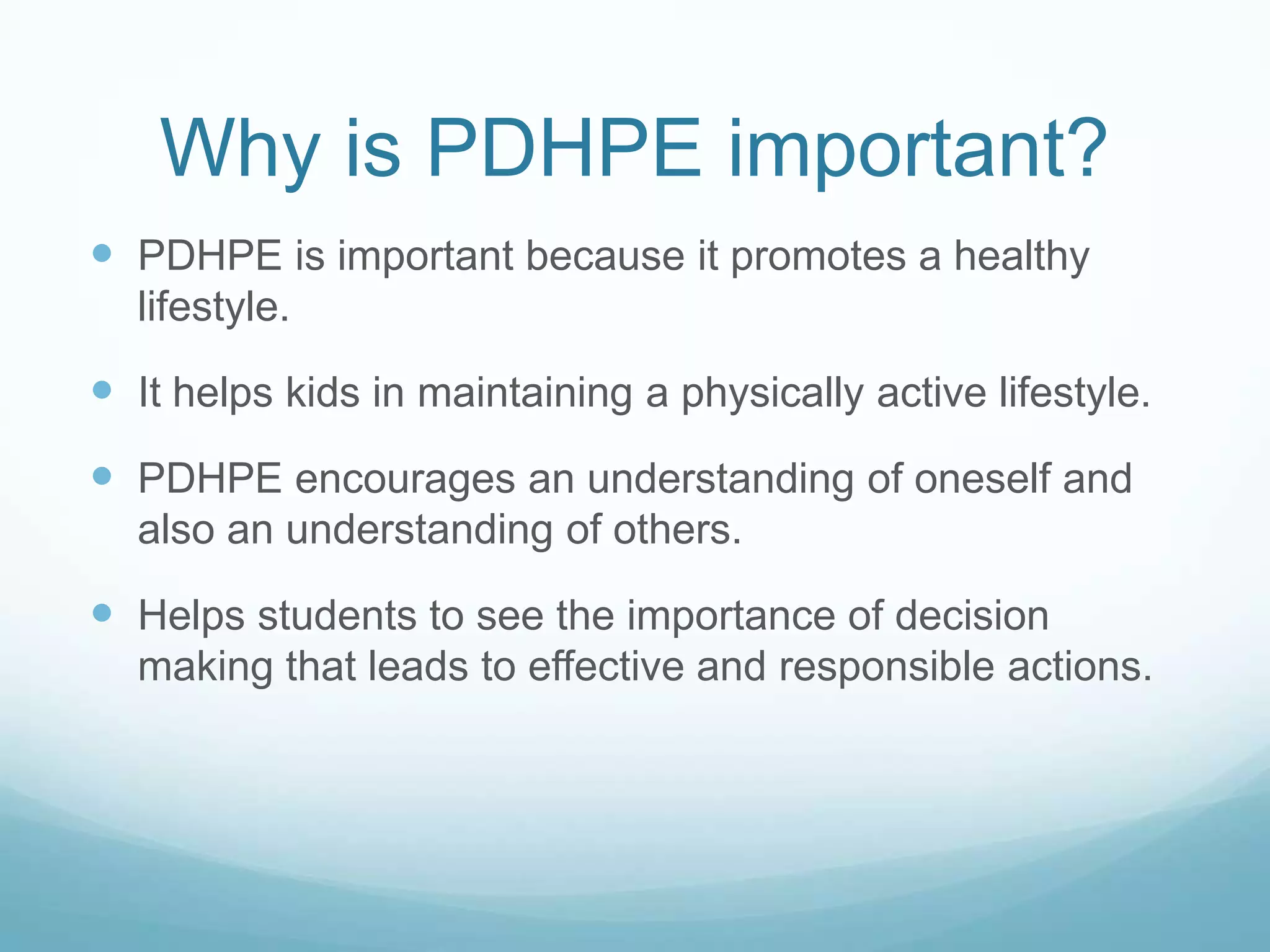 Pdhpe rationale | PPT