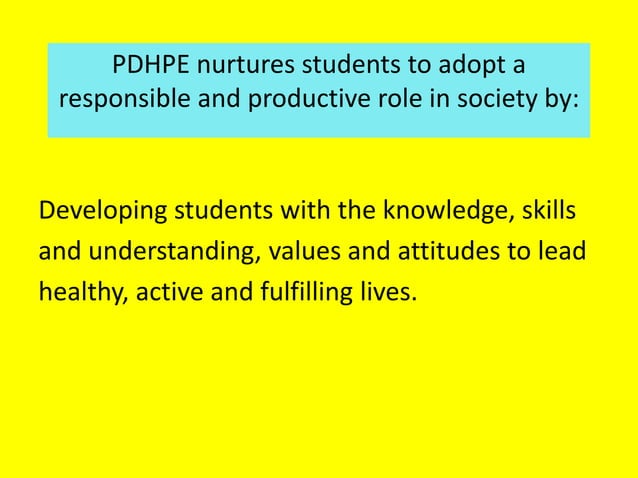 Pdhpe rationale | PPT