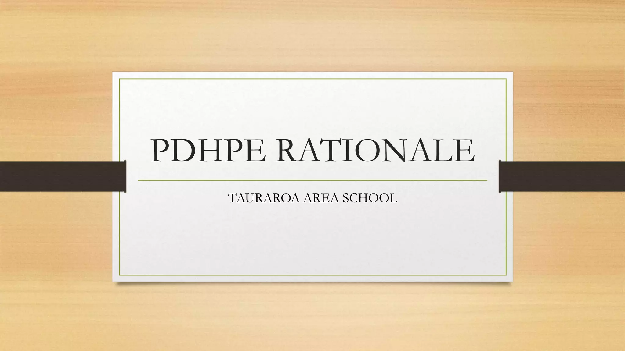 Pdhpe rationale | PPTX