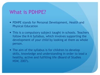 Pdhpe rationale | PPTX
