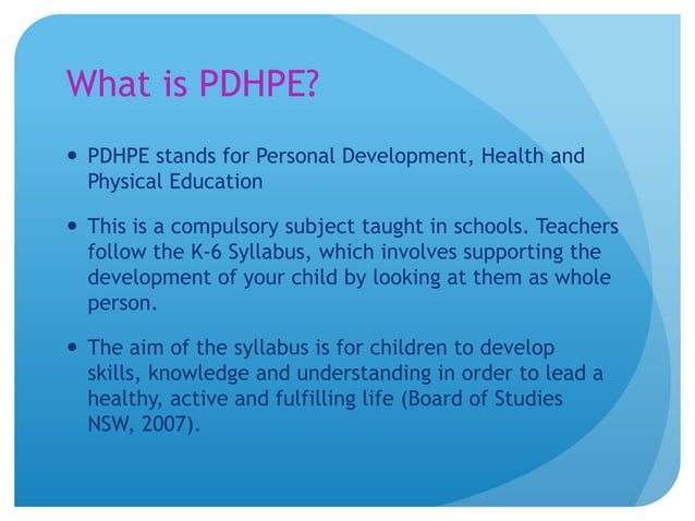 Pdhpe rationale | PPTX