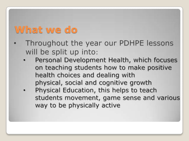 Pdhpe rationale | PPT