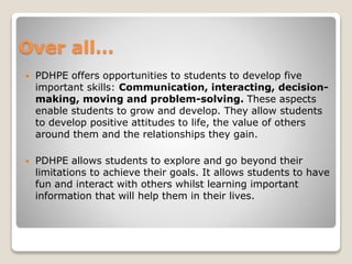 Pdhpe rationale | PPTX