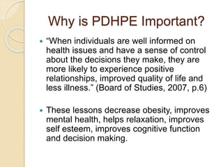 Pdhpe rationale for stage 5 | PPT