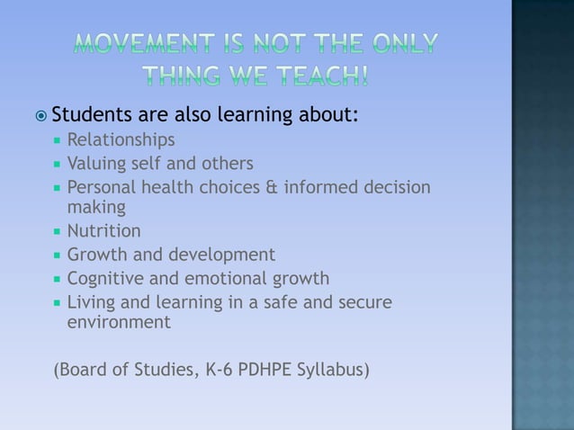 Pdhpe rationale | PPTX