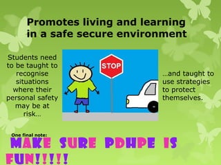 Pdhpe rationalev2 | PPT