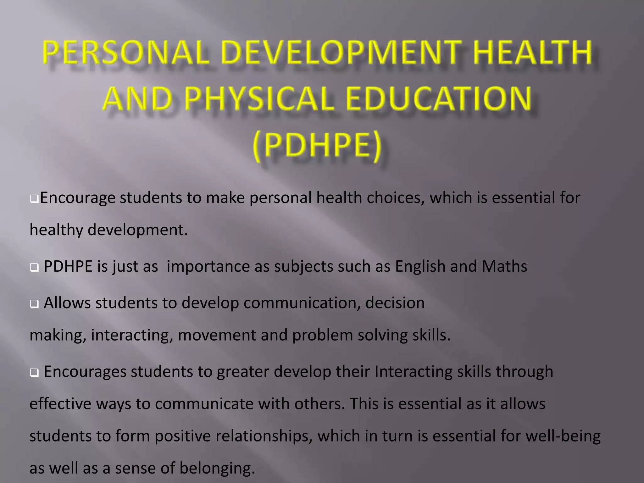PDHPE Slideshow | PPTX | Medical Health