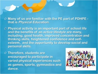 Pdhpe slideshow pdf | PDF | Healthy Living