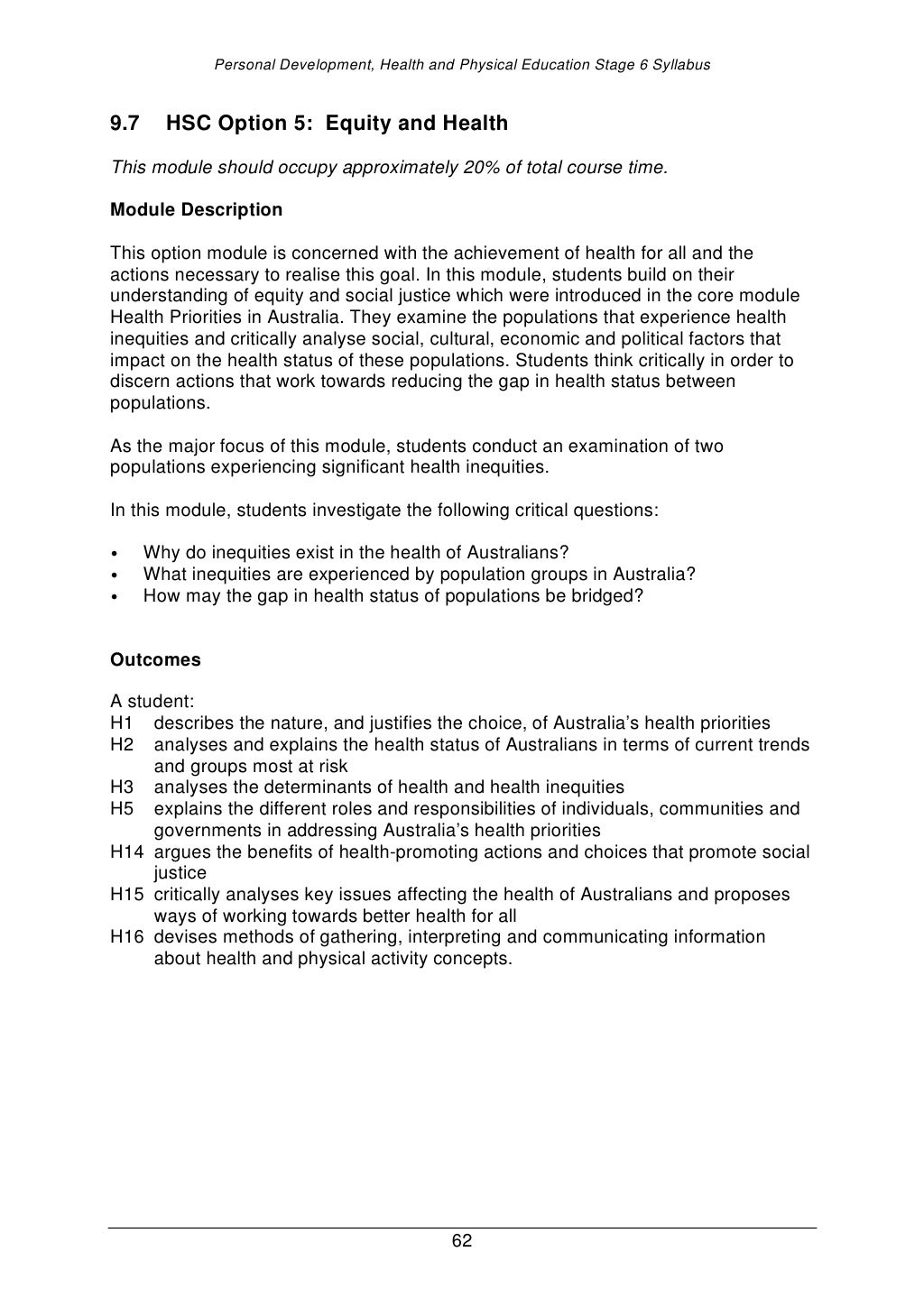 Pdhpe Stage 6 Syllabus pdhpe-stage-6-syllabus