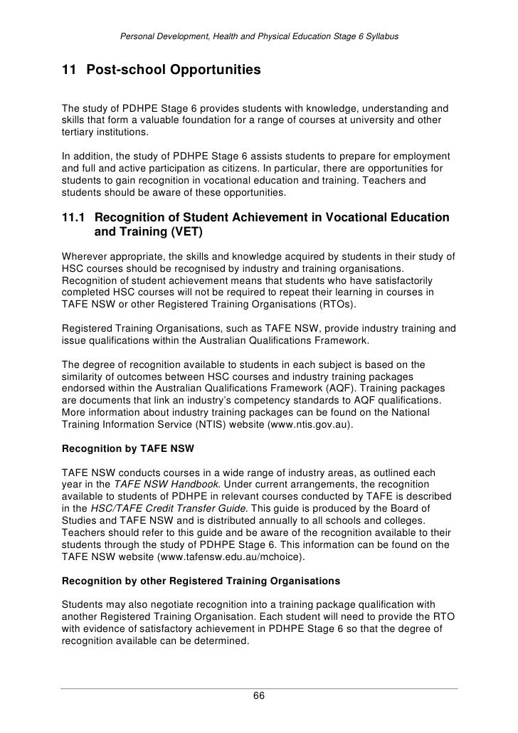 Pdhpe Stage 6 Syllabus Pdhpe Stage 6 Syllabus