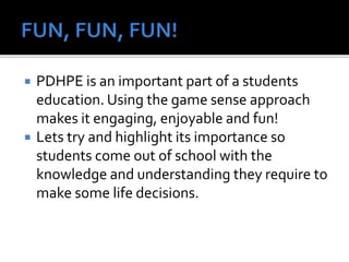 PDHPE – the idea of game sense | PPTX | Educational Video Games | Video Game Genres