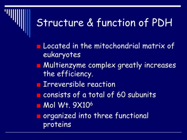 Pyruvate Dehydrogenase and Tricarboxylic Acid Cycle - PDH and TCA | PPT ...