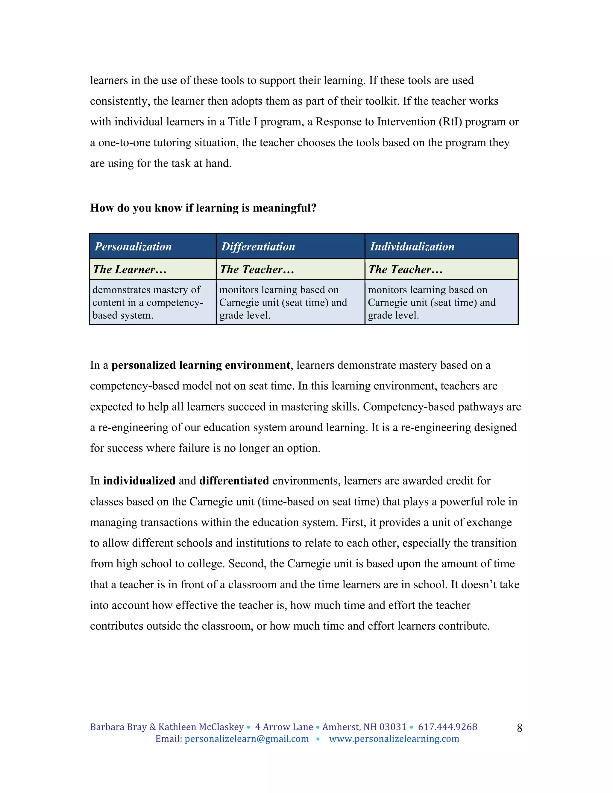 Personalization vs. Differentiation vs. Individualization Report-v3 | PDF
