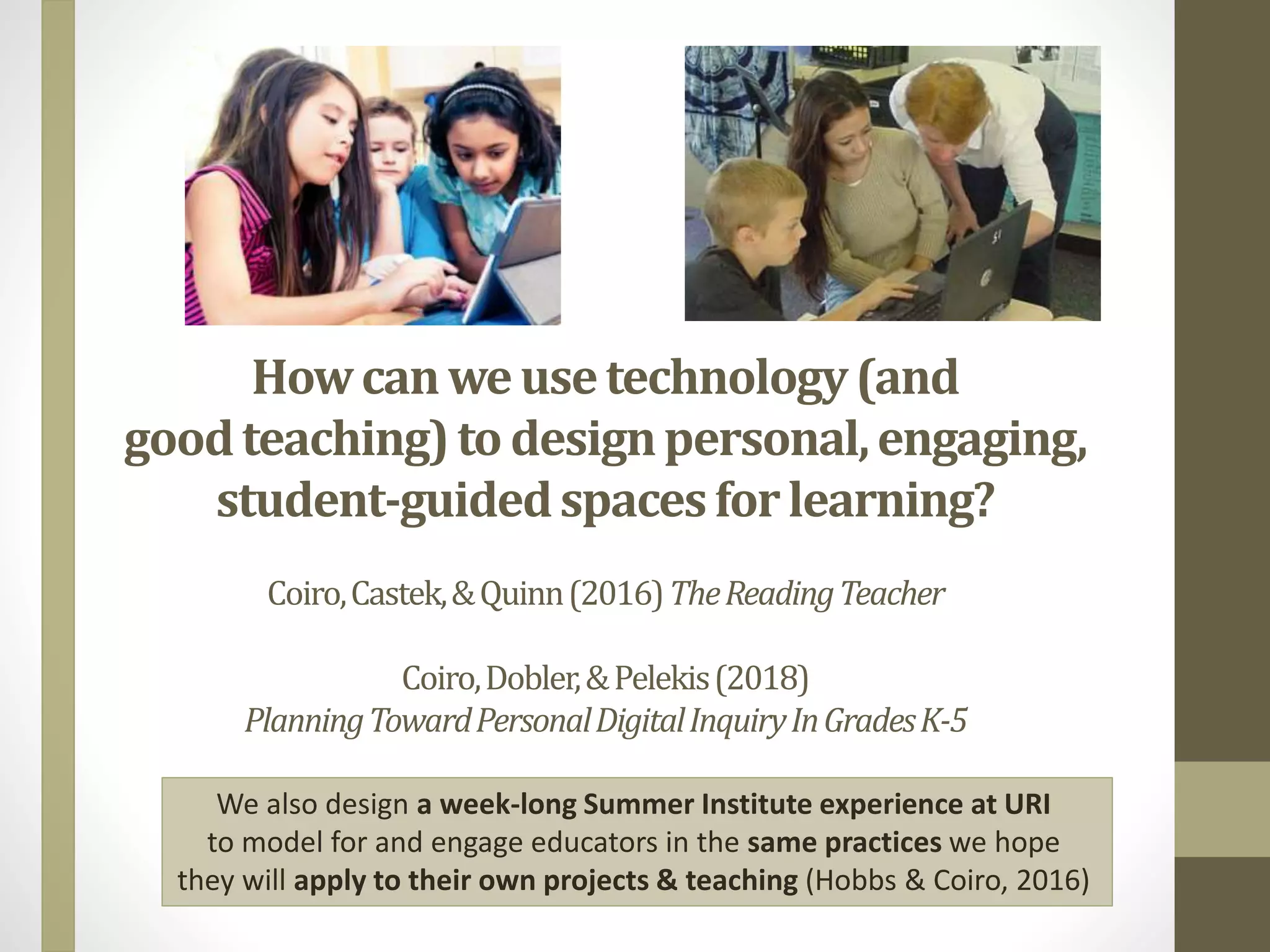 Personal Digital Inquiry Handouts | PPT