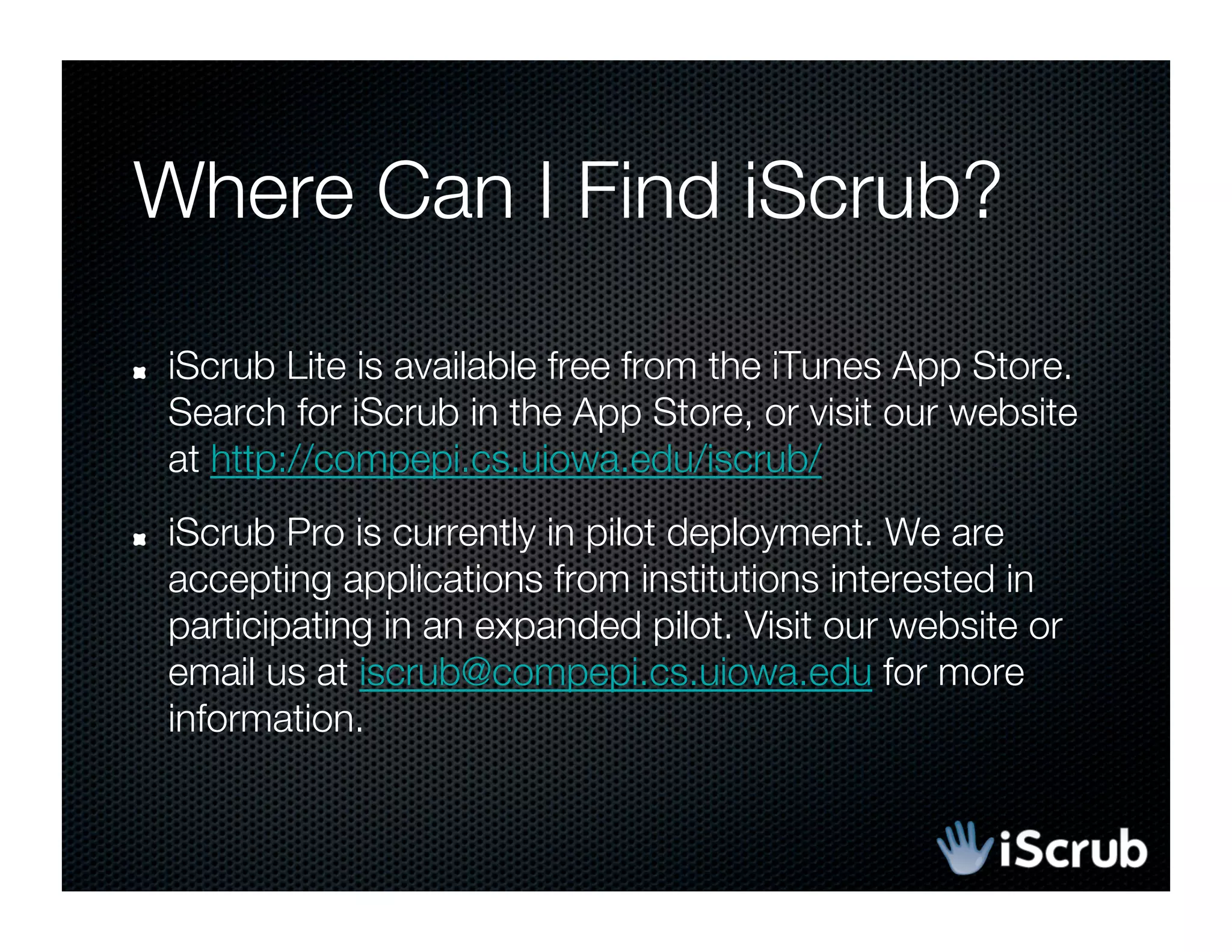 iScrub Presentation | PDF