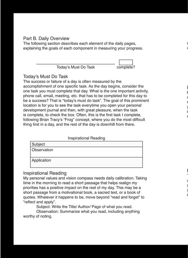 Personal Development Journal Sample | PDF