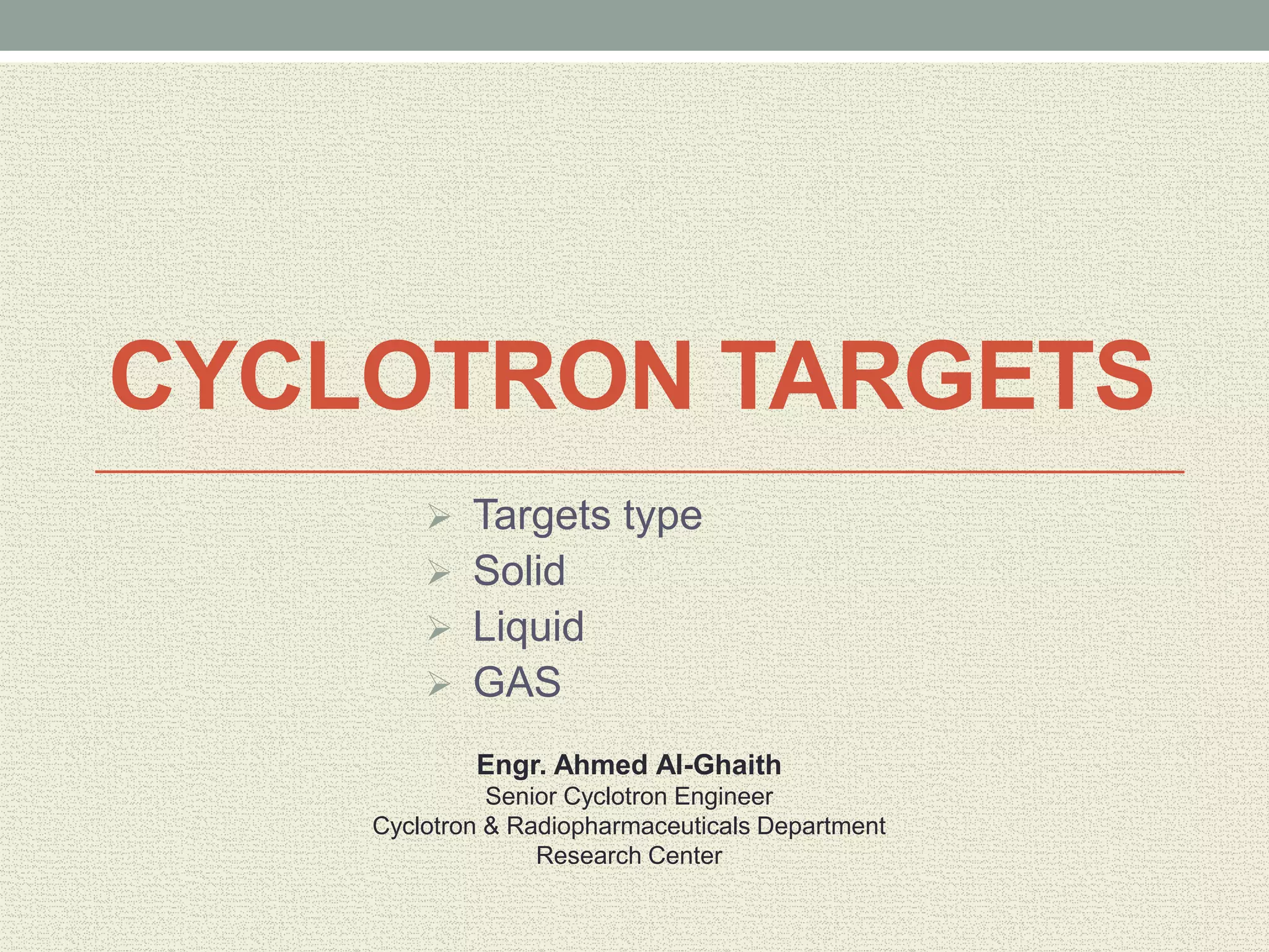 PET - Cyclotron Targets | PDF