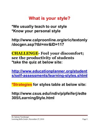 Pd learning styles | DOCX