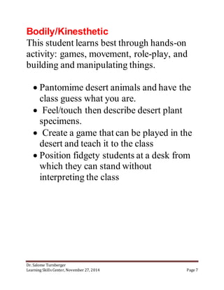 Pd learning styles | DOCX