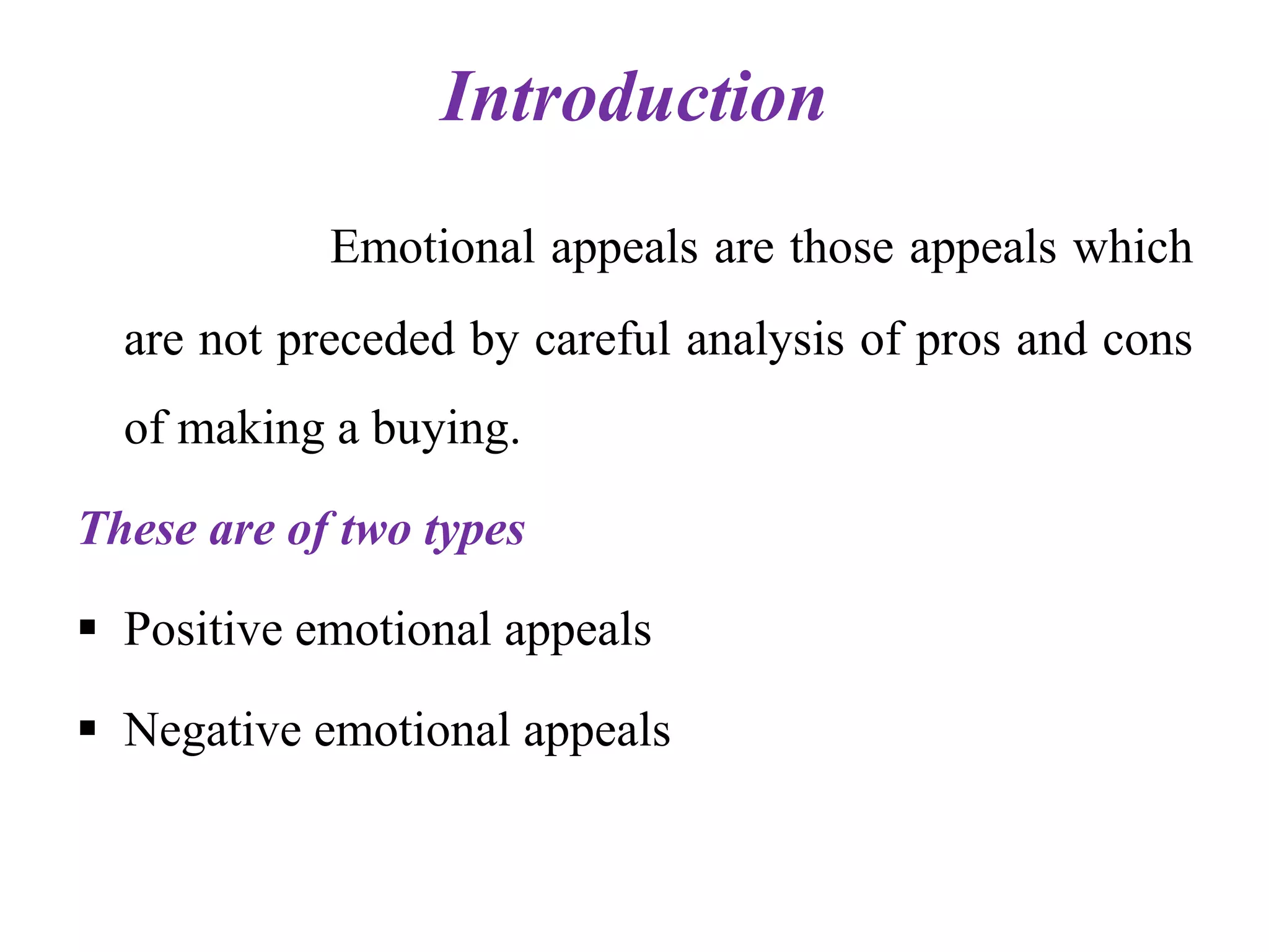 Emotional appeals in advertising | PPTX
