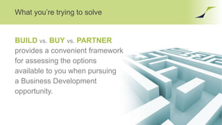 Buy Build or Partner: Choosing the right inovation Strategy | PPTX