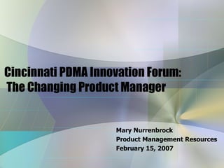PDMA Presentation, Changing Role Of P Ms | PPT