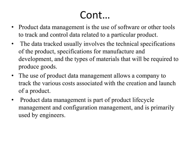 Product Data Management | PPTX | Business | Business and Finance