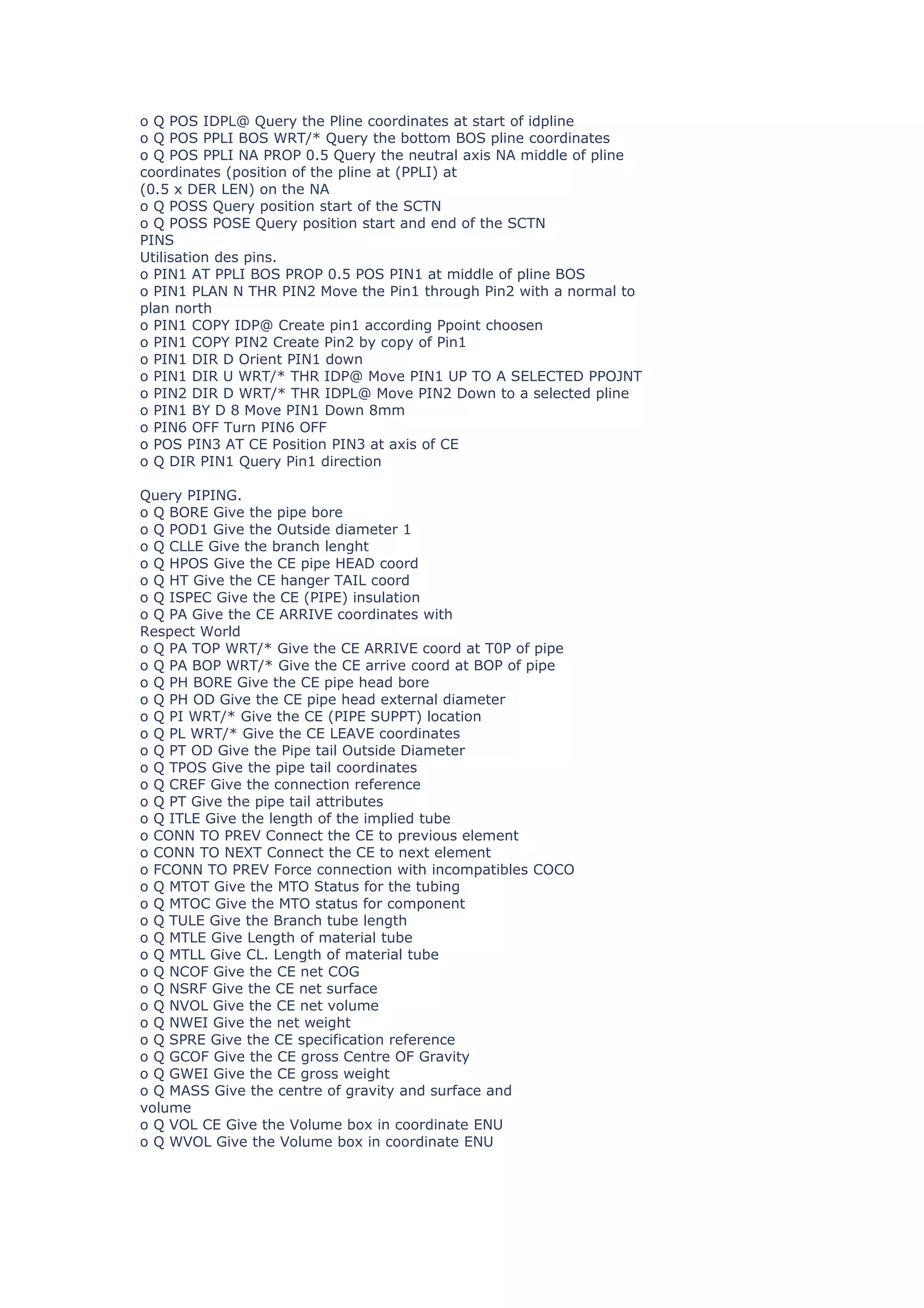 Pdms Latest Commands Pdf