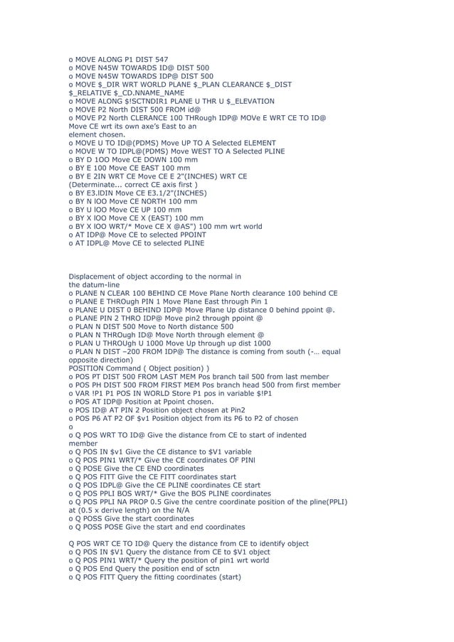 Pdms latest commands | DOC | Chemistry | Science