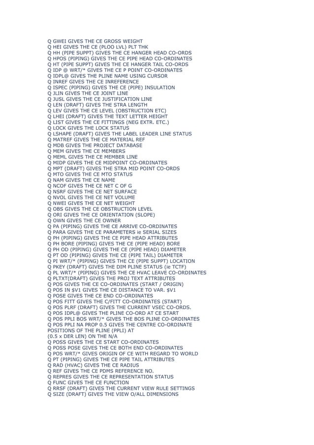Pdms latest commands | DOC | Chemistry | Science