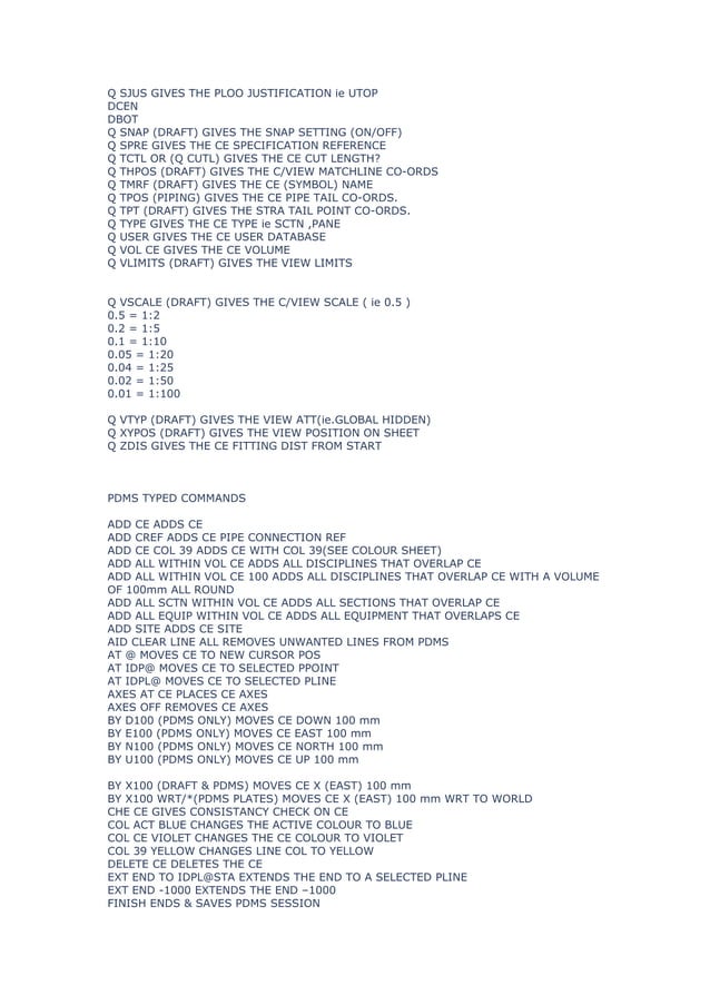 Pdms latest commands | DOC | Chemistry | Science