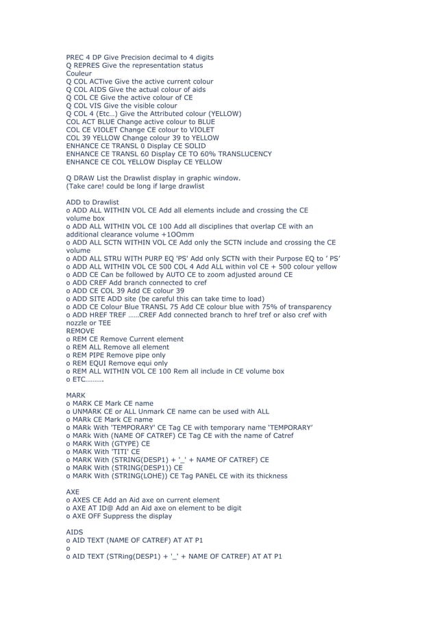 Pdms latest commands | DOC | Chemistry | Science